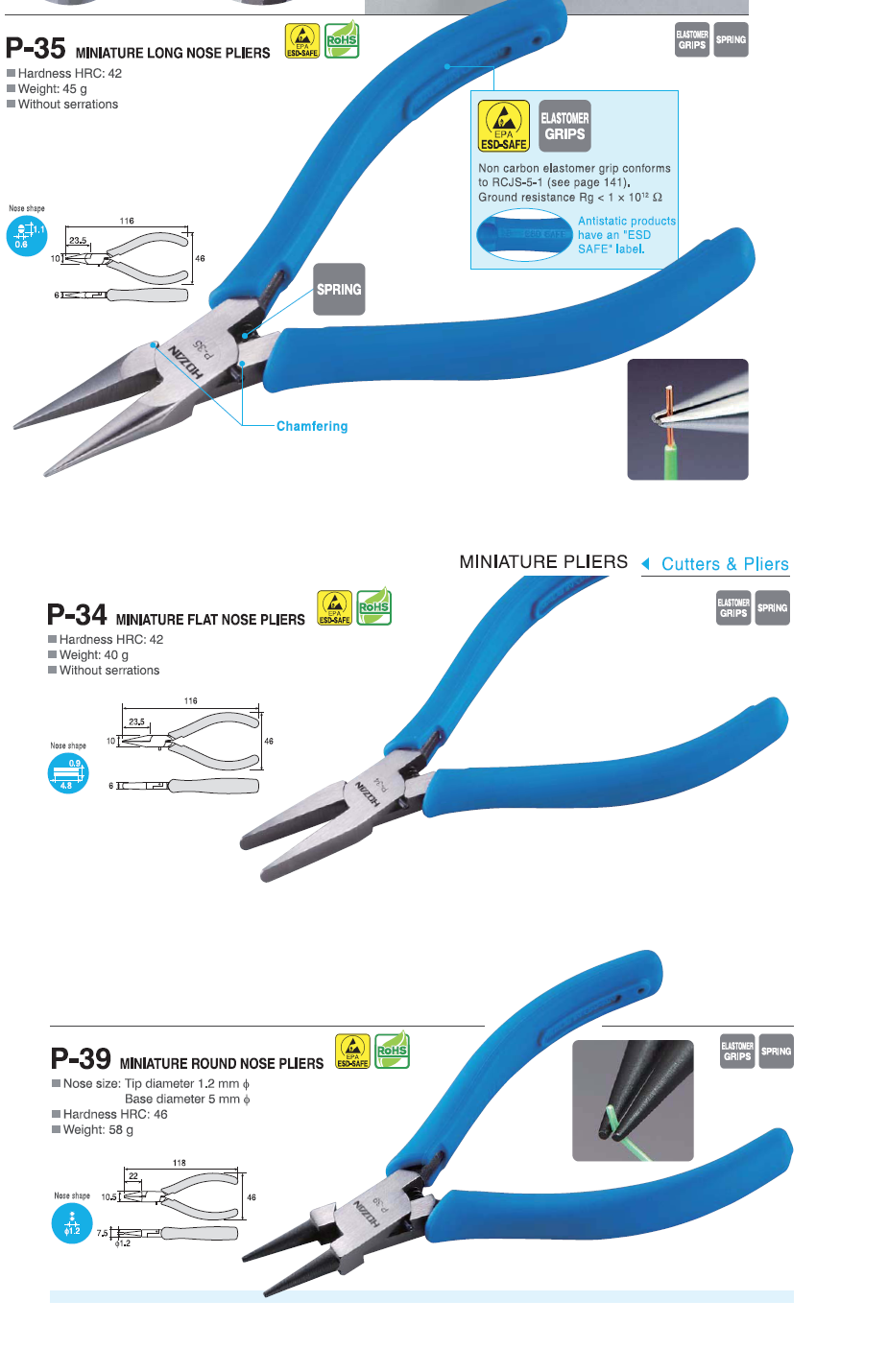 Ichiban Precision Sdn Bhd - Hozan - Hozan Miniature Long Nose Pliers, Miniature Flat Nose Pliers ...